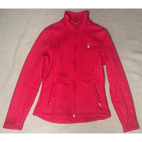 Spyder | Jackets & Coats | Spyder Size S Core Jacket Sweater Pink Cable ...